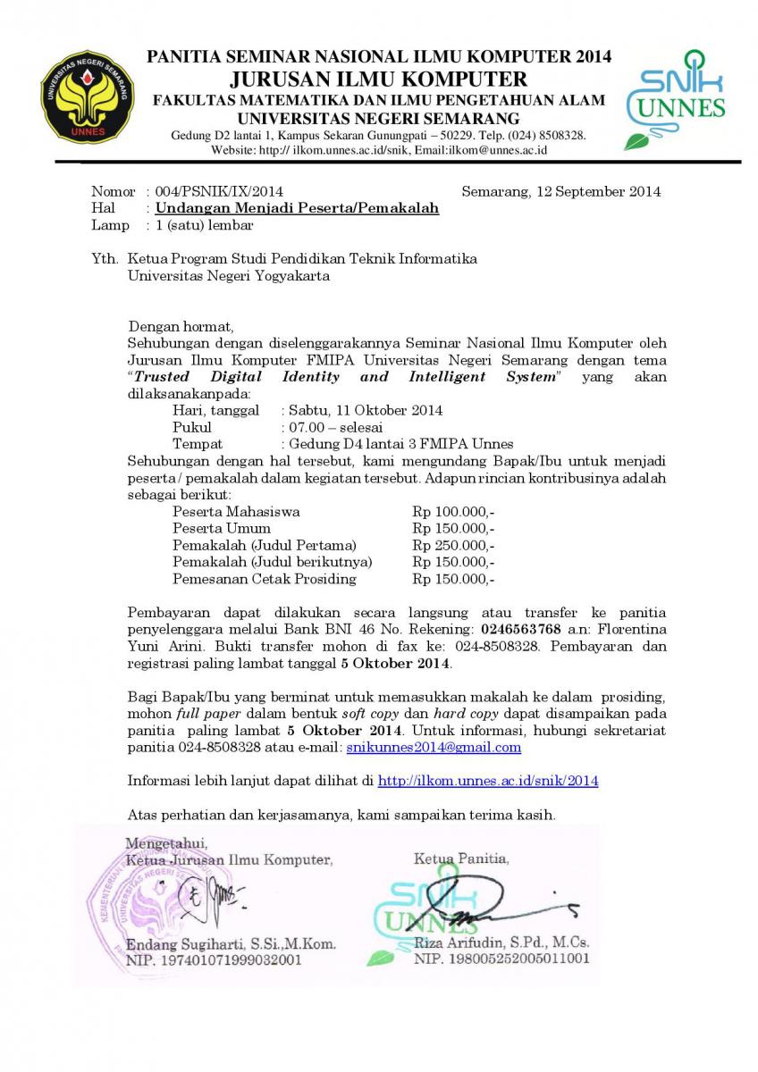 Surat Undangan Seminar – Ilustrasi